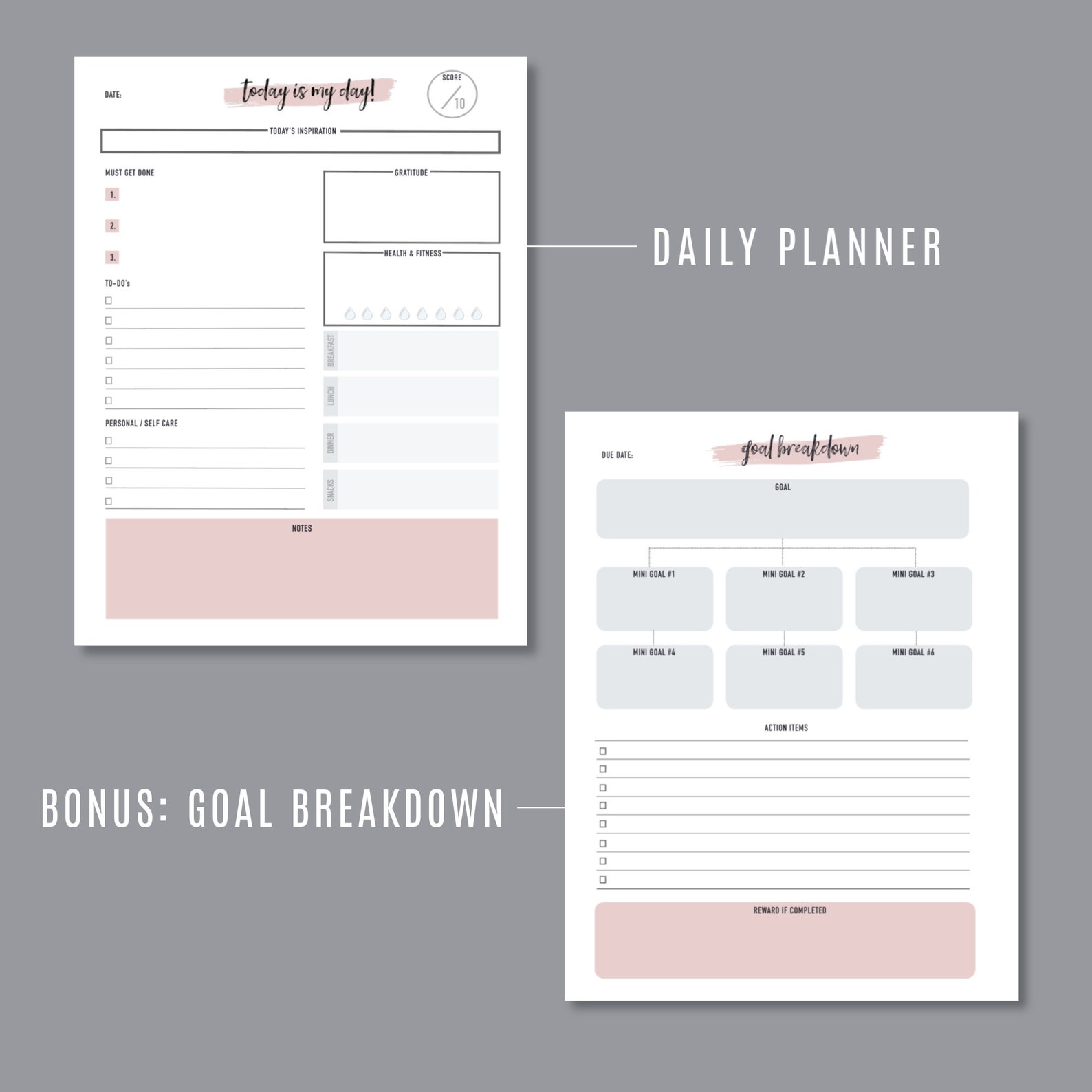 Daily Planner Printable Pdf Page Daily to Do List Day - Etsy Canada