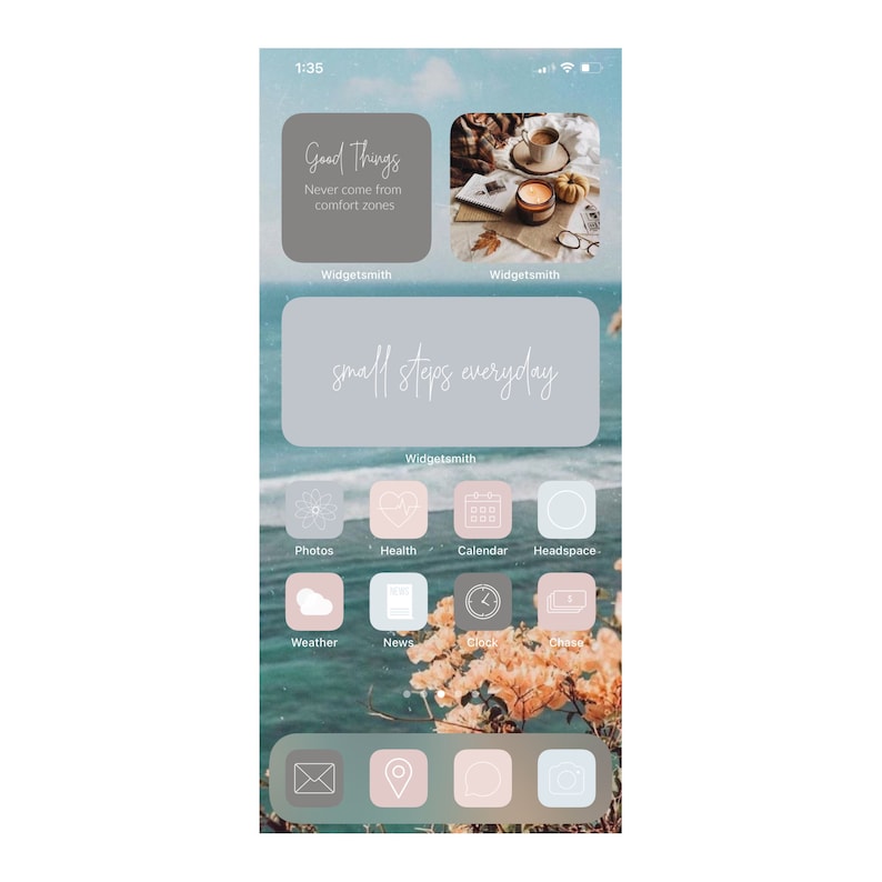 BEACH DREAM Aesthetic Ios14 App Icons | Ios14 Widget Covers ...