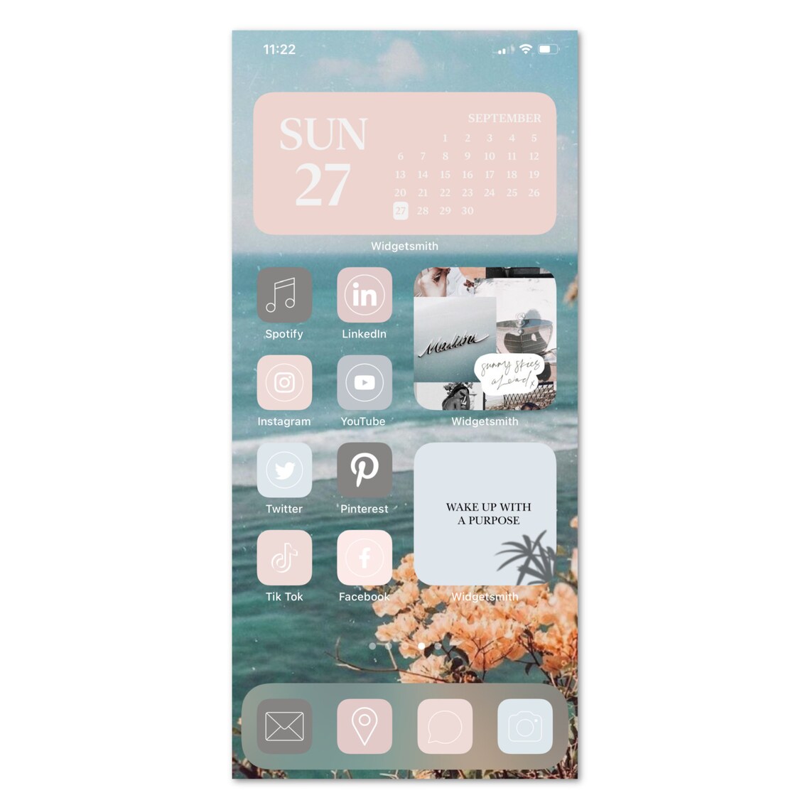 BEACH DREAM Aesthetic Ios14 App Icons | Ios14 Widget Covers ...