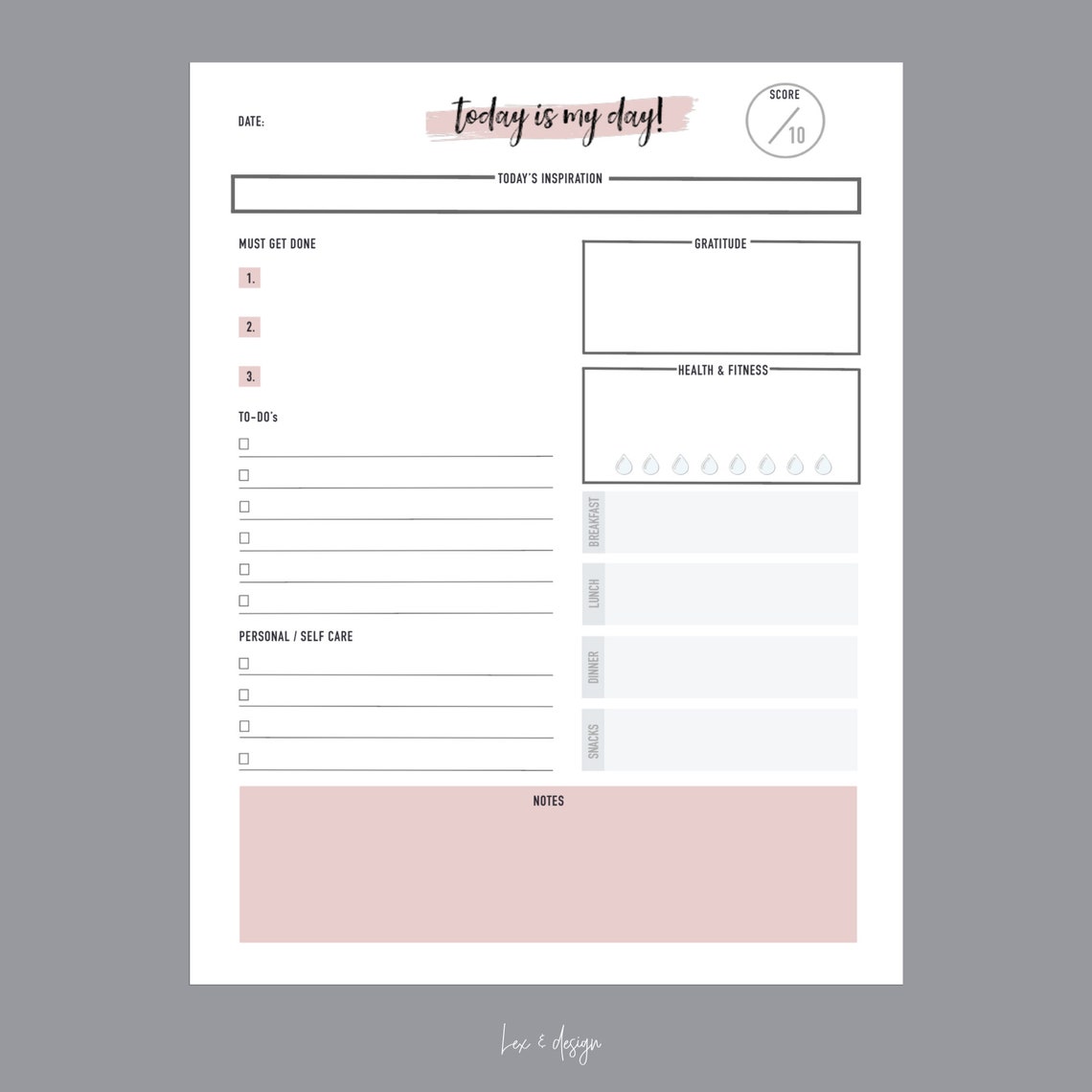 Daily Productivity Planner: To-do List, Meal & Goal Planner (PDF ...