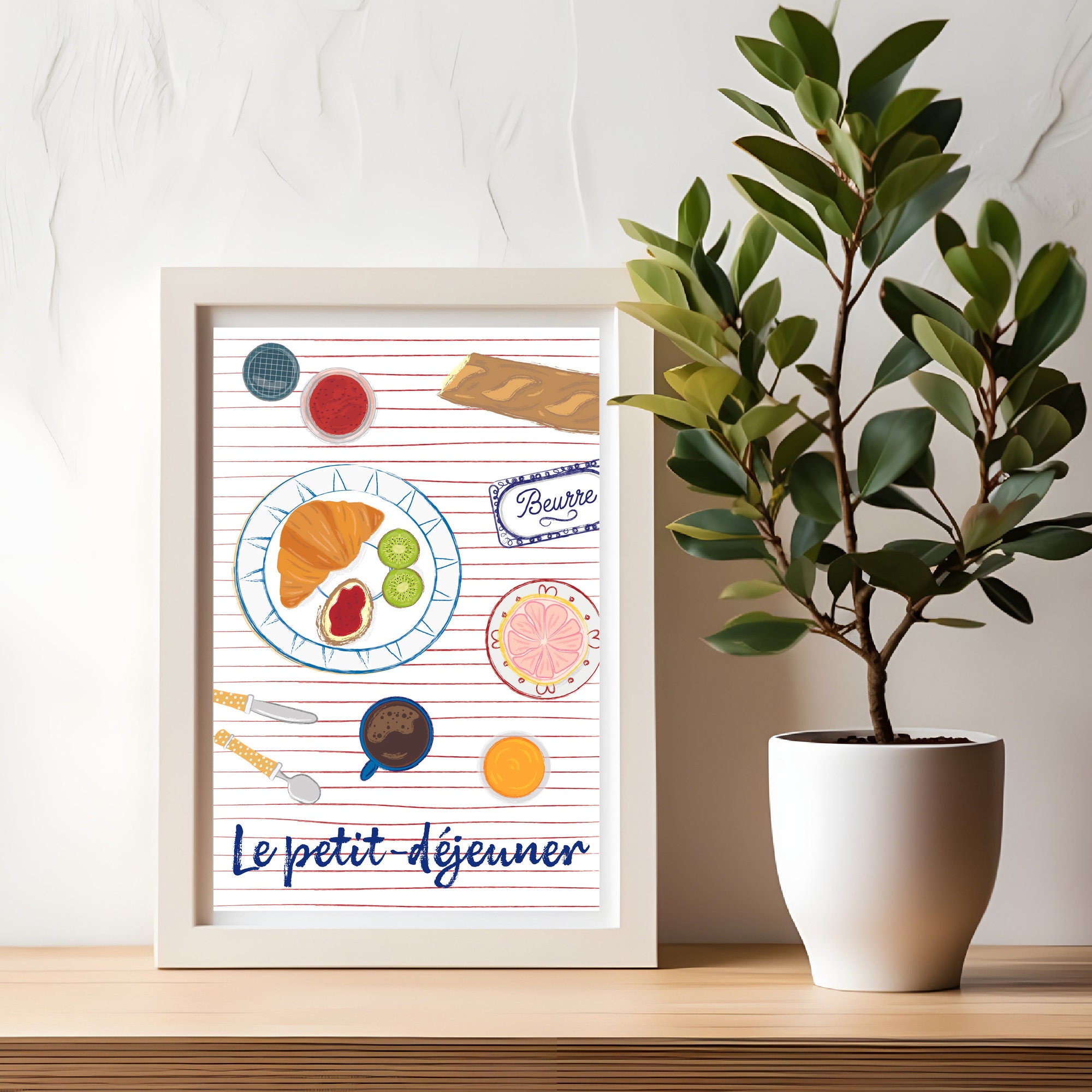 Le Petit Dejeuner Breakfast Art Print Trendy Kitchen Art - Etsy