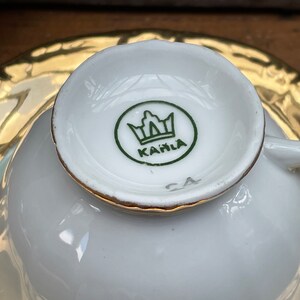 Vintage East German GDR Kahla Porcelain Demitasse Gilded Coffee Cup & Saucer. Variety of Colours ...