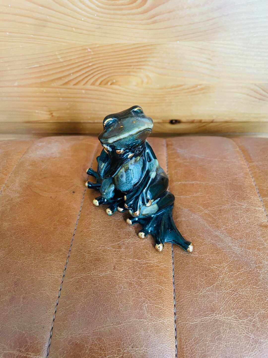 Shudehill Giftware Golden Pond Collection Green Ceramic Frog - Etsy