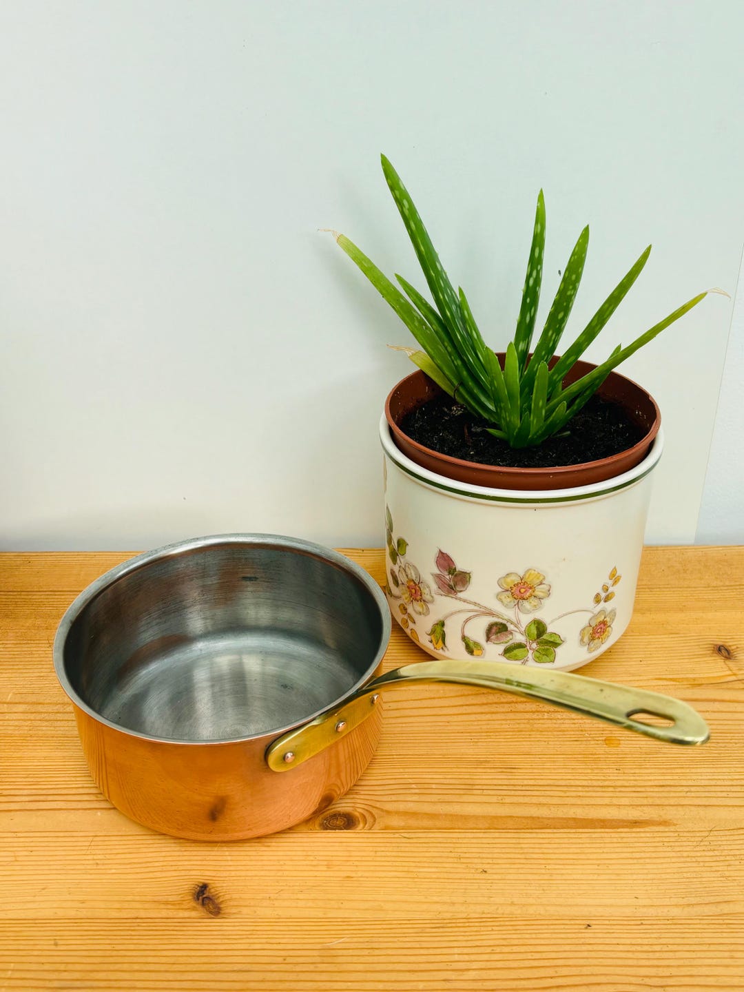 Vintage Tagus Chef (portugal) Tin Lined, Copper Pan With Brass Handle ...