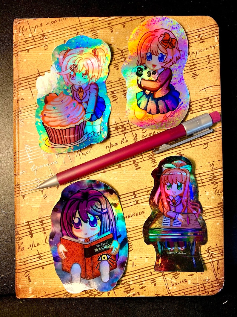 3 Inch DDLC Doki Doki Literature Club Vinyl Holo Sticker Set ...