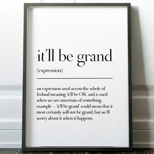 It'll Be Grand Definition Print - Etsy
