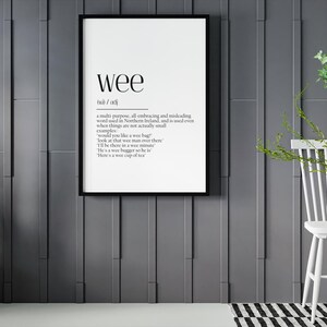 Wee, Funny Northern Ireland Definition Print, Typography Wall Art ...
