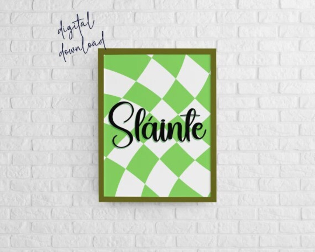 Irish Print Slainte Traditional Irish Wall Art Printable JPG Instant ...