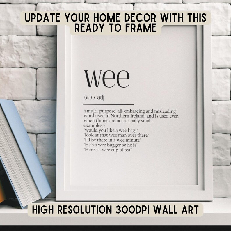 Wee, Funny Northern Ireland Definition Print, Typography Wall Art ...
