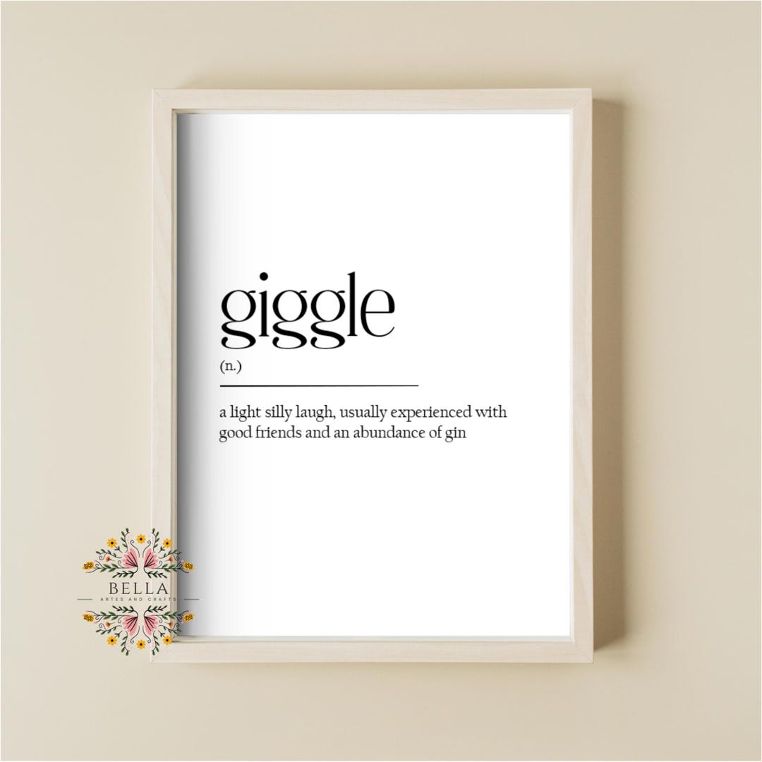 Funny Wall Art, Giggle Print, Definition Print, Home Decor, Bedroom ...