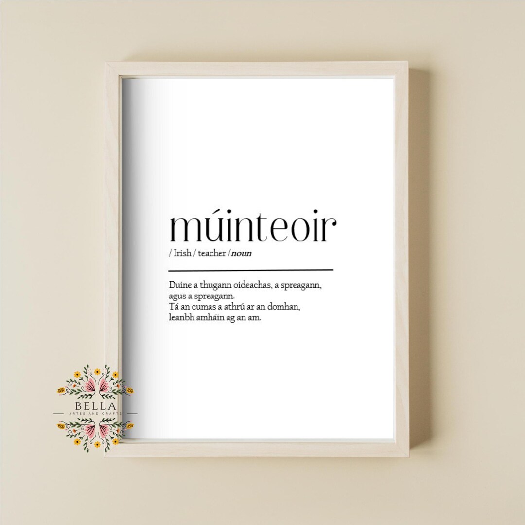 Múinteoir Irish Teacher Print, Classroom Decor, Gaelic, Giftable - Etsy