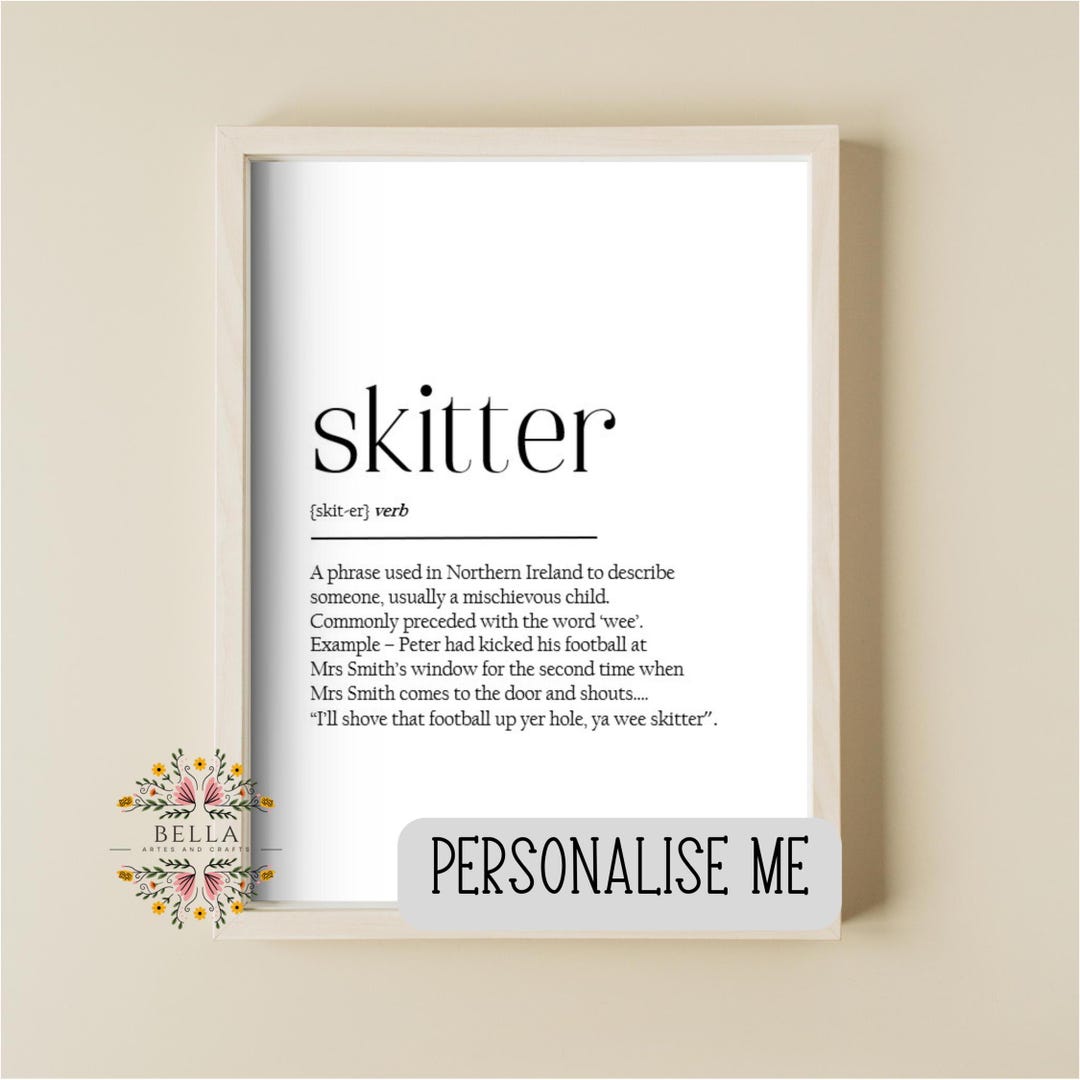 Skitter Definition Print, Irish Home Decor, Personalised Wall Art ...