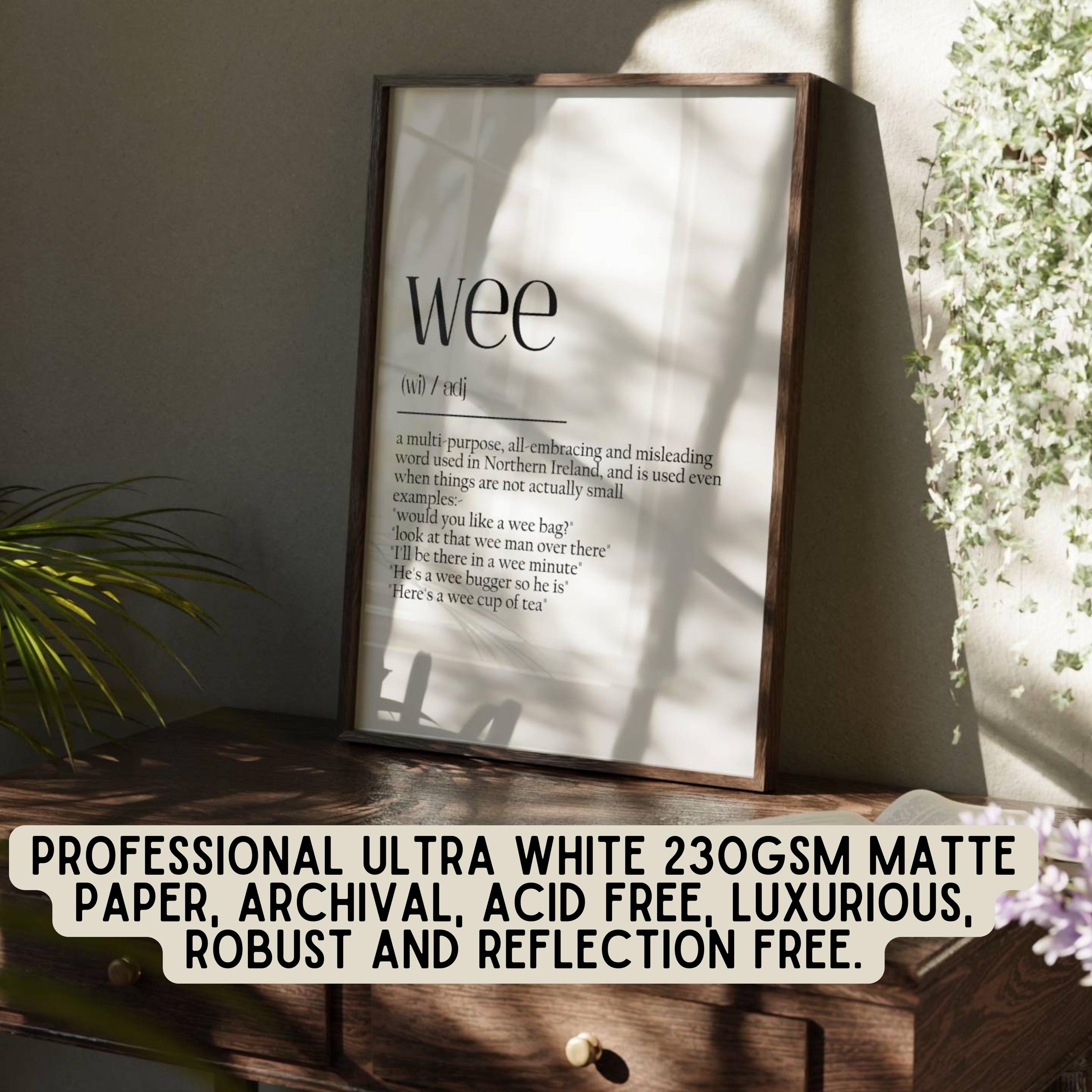 Wee, Funny Northern Ireland Definition Print, Typography Wall Art ...