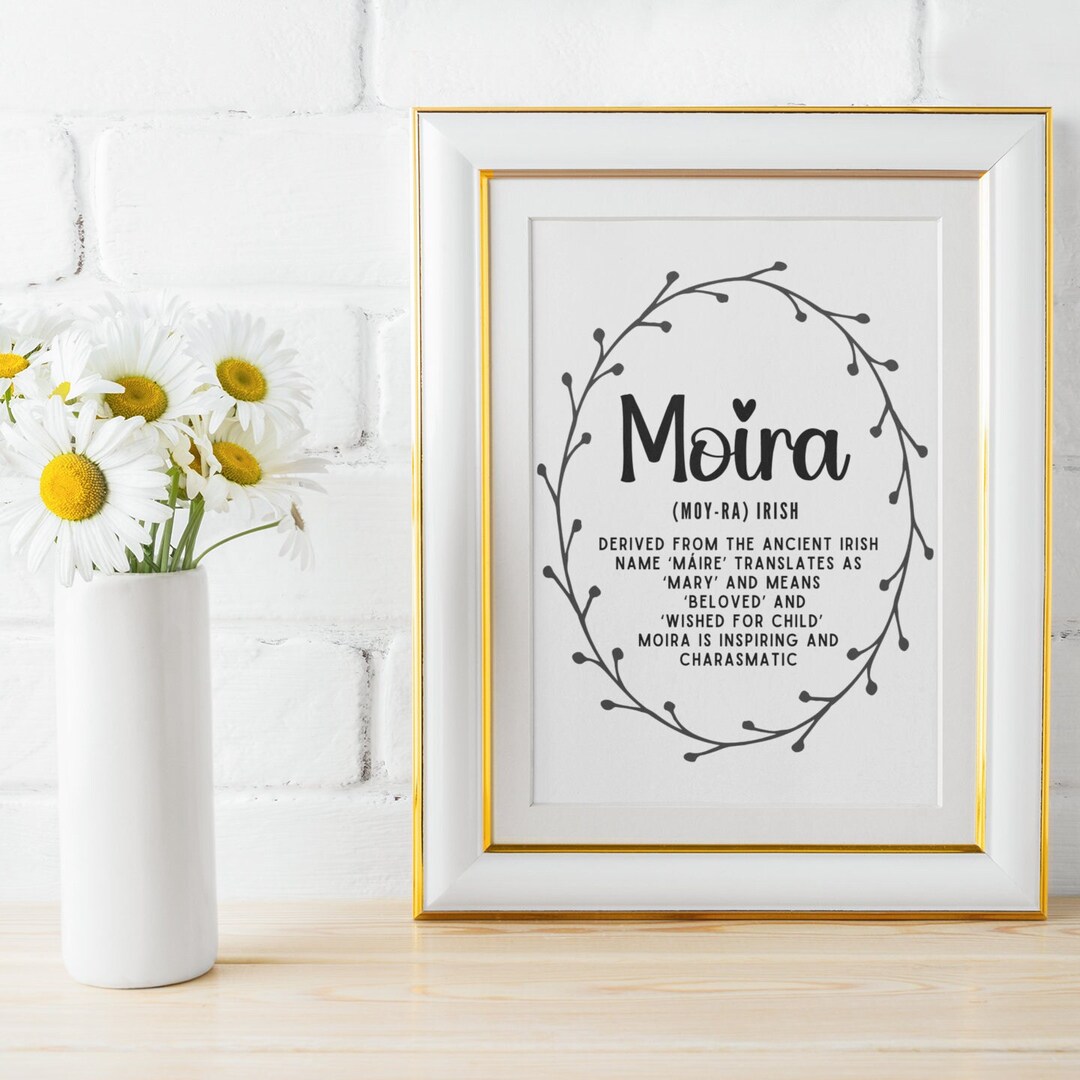 Irish Print Name Definition Moira Irish Typography Print for Nursery ...