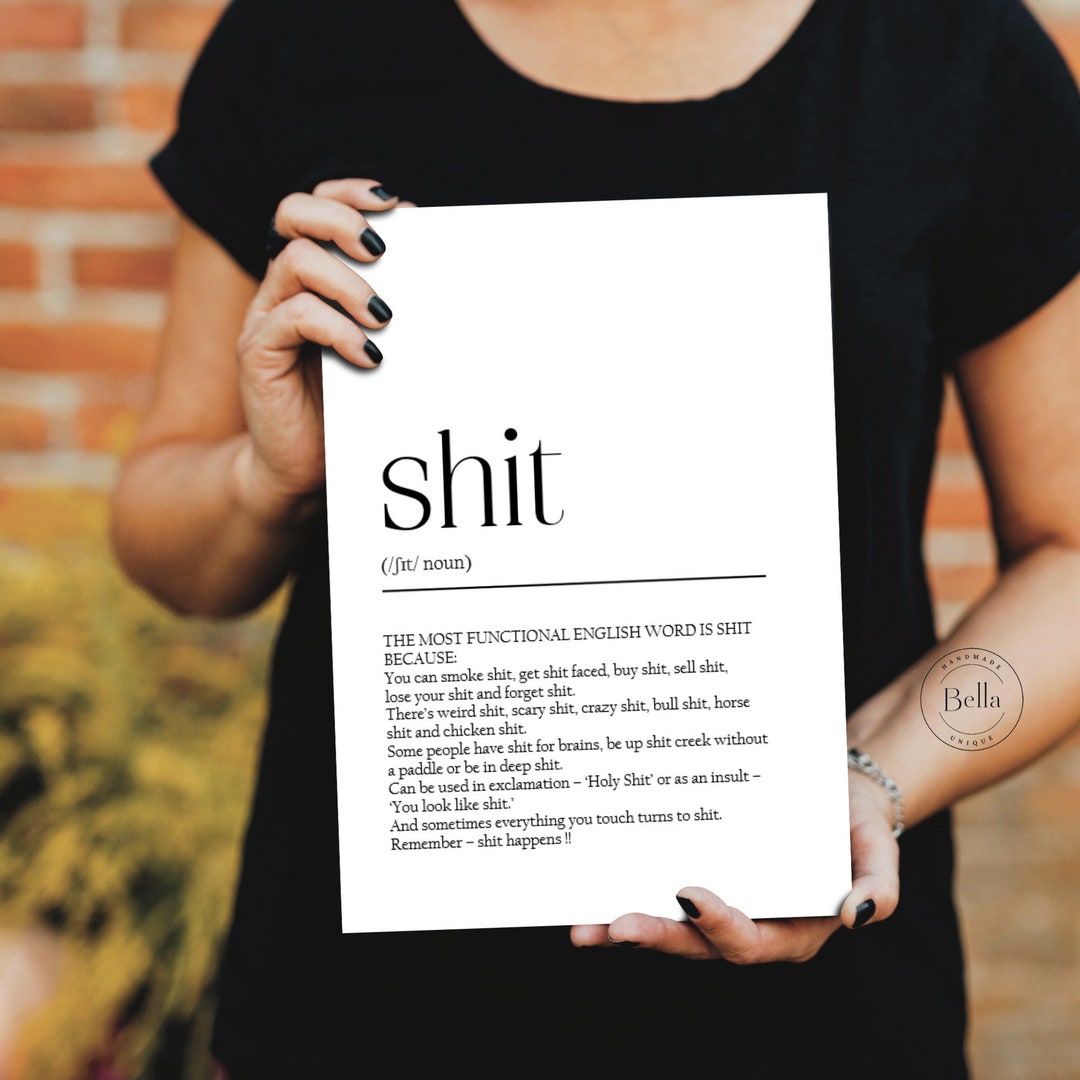 Scheiße. Lustiger Neuheit Druck. Ausdrucksstark. Definition Print ...