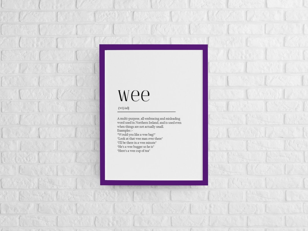 Nordirland Definition Druck, Wee, Typografie Wandkunst, Ausdruck für ...