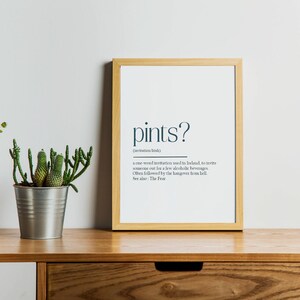 Irish Print, Pints, Funny Definition Print, Irish Gift, Irish ...