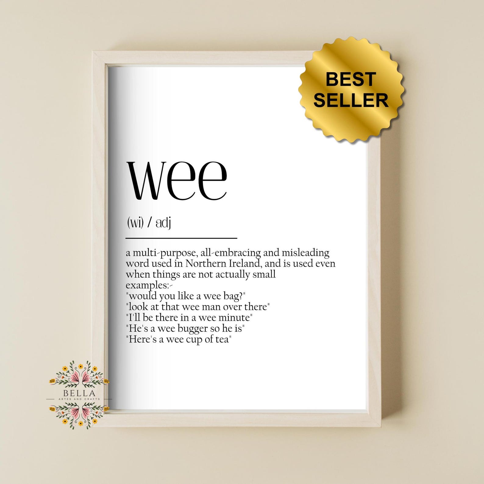 Wee, Funny Northern Ireland Definition Print, Typography Wall Art ...