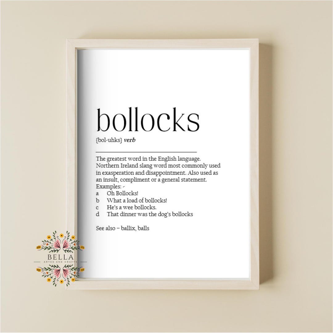 Funny Print, Irish Expression Print, Bollocks, Irish Wall Art, Northern ...