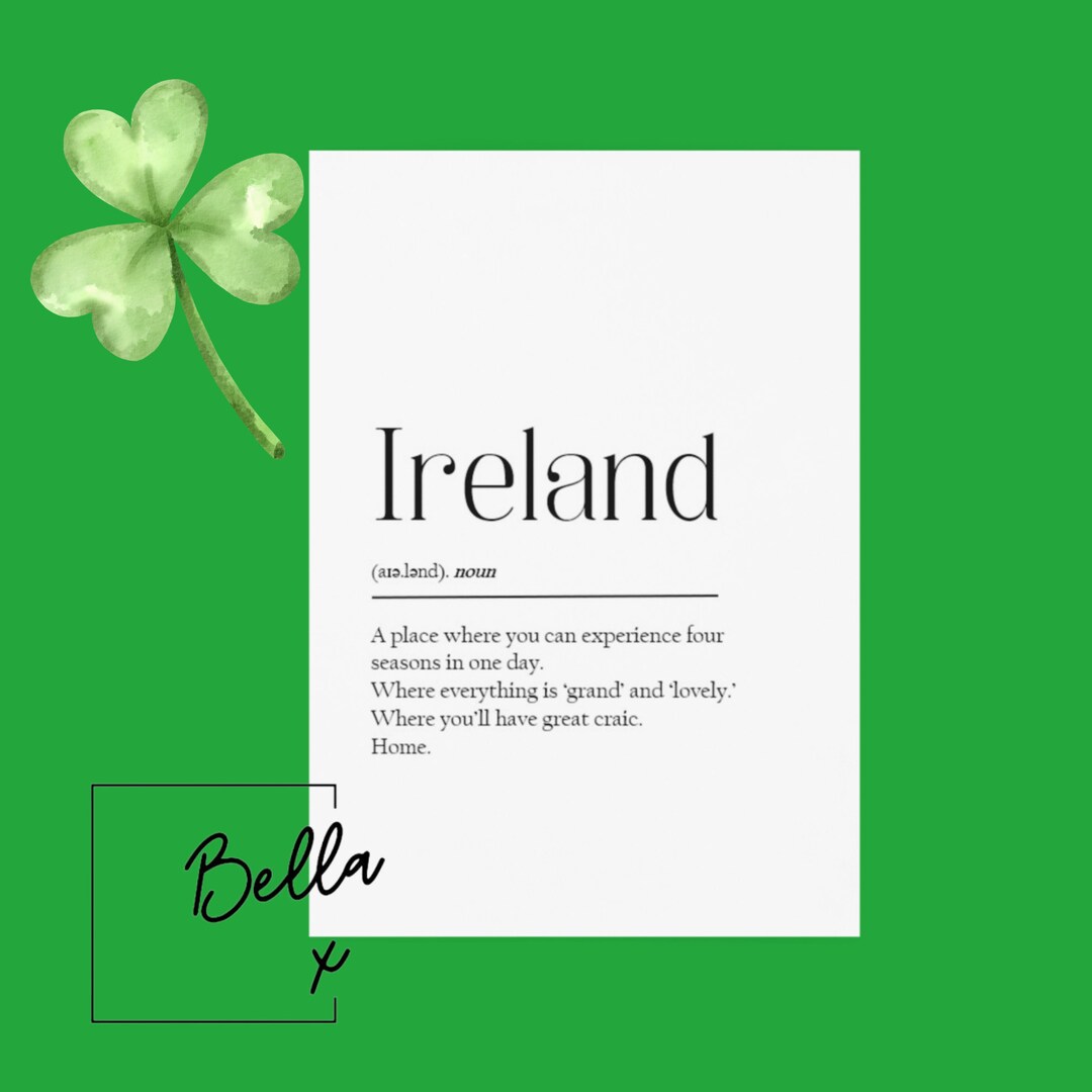 Ireland. Ireland Definition Print Wall Print Irish Home - Etsy