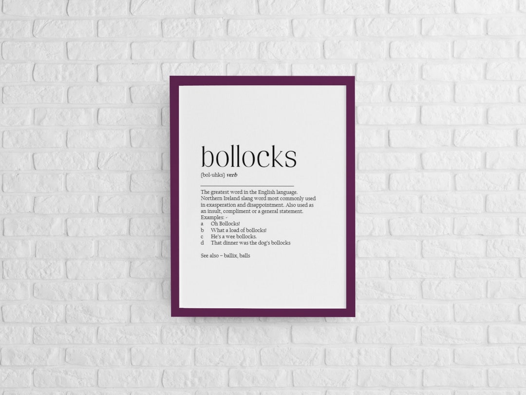 Rude Irish Ausdruck, Bollocks, Lustig, Wand Kunst Druck, Irische Wand ...