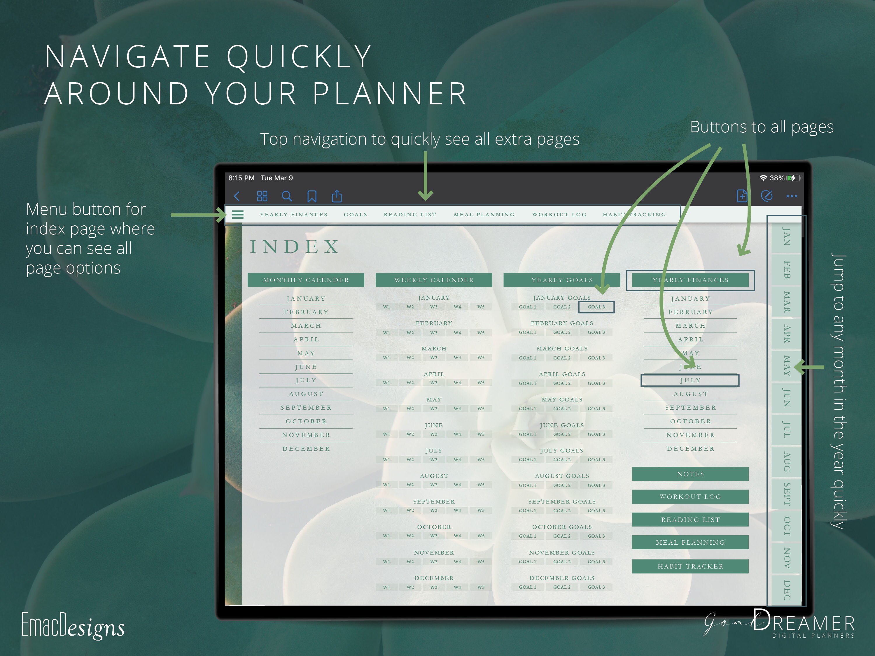 2023 Ultimate Digital Planner: Succulent | Dated Planner | Notability ...