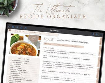 Digital Vertical Recipe Book, Hyperlinked Recipe Organizer - Etsy