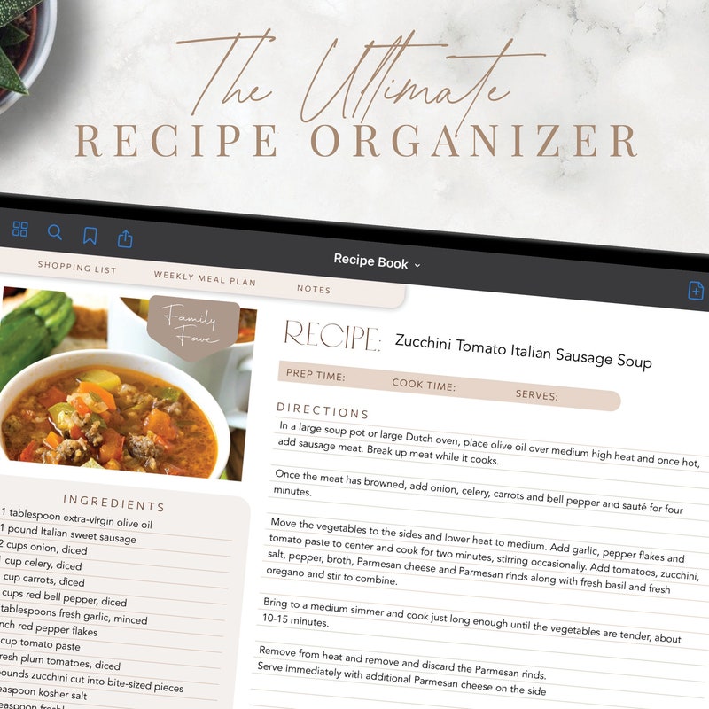 Recipe Organizer - Etsy