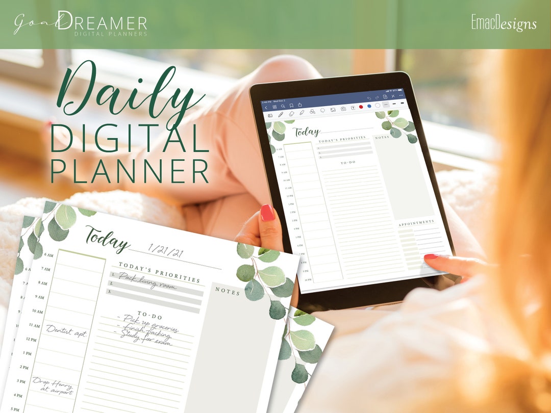 Daily Digital Planner | Undated Goodnotes Planner | Printable Planner ...