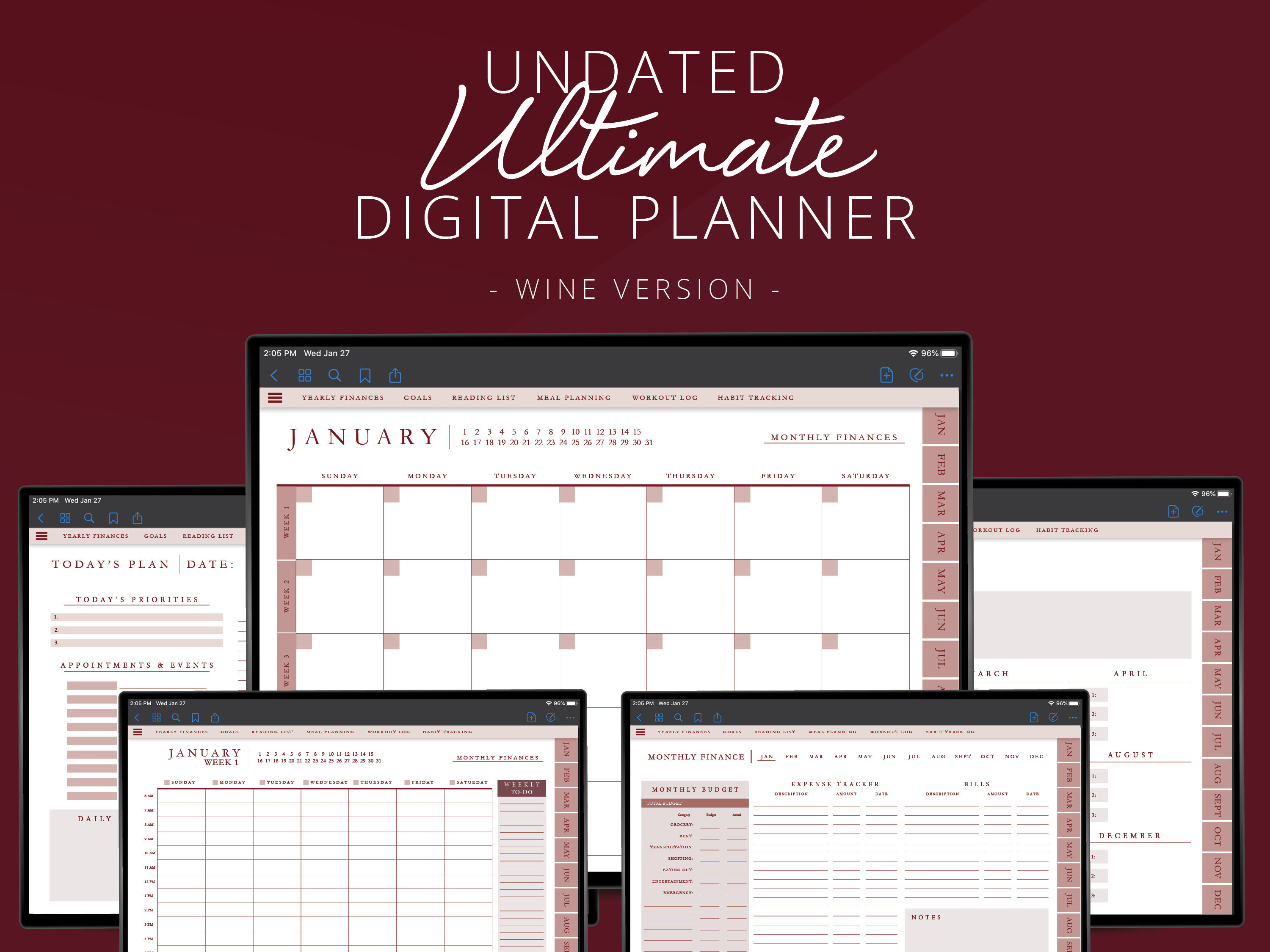 All in One Digital Planner, Reusable Digital Planner, Notability ...