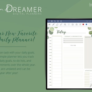 Daily Digital Planner | Undated Goodnotes Planner | Printable Planner ...