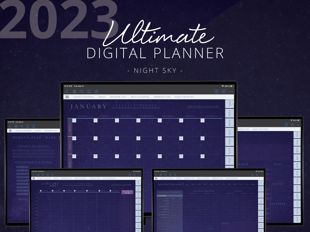 2023 Ultimate Digital Planner: Starry Night Sky | Dated Planner ...