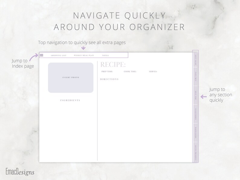 Digital Recipe Organizer, Hyperlinked iPad Recipe Book - Etsy
