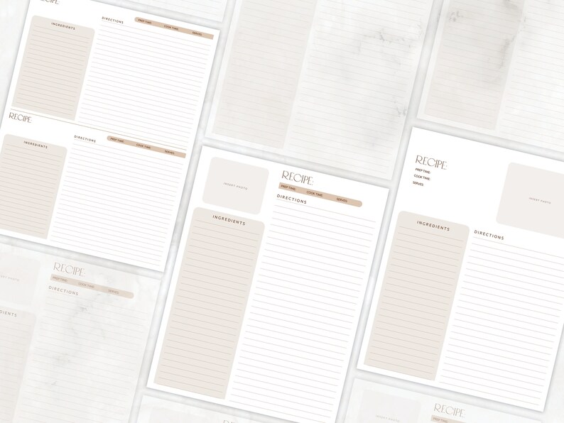 Printable Recipe Book, 8.5x11 Recipe Pages - Etsy
