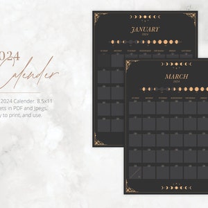 2024 Lunar Calendar, Digital Download - Full 2024 Calendar - Etsy