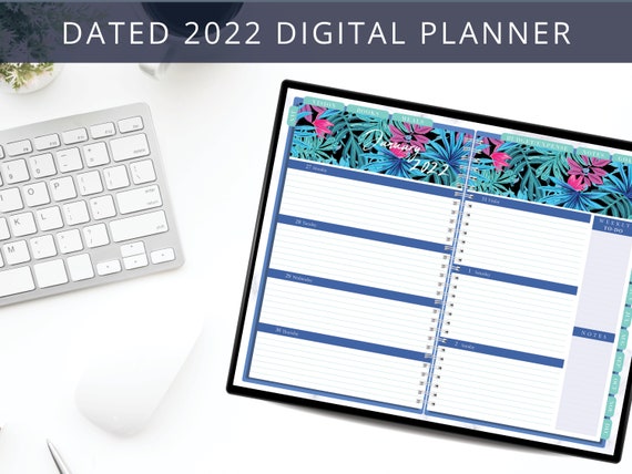 2022 Digital Planner: Neon Dated Planner Notability - Etsy