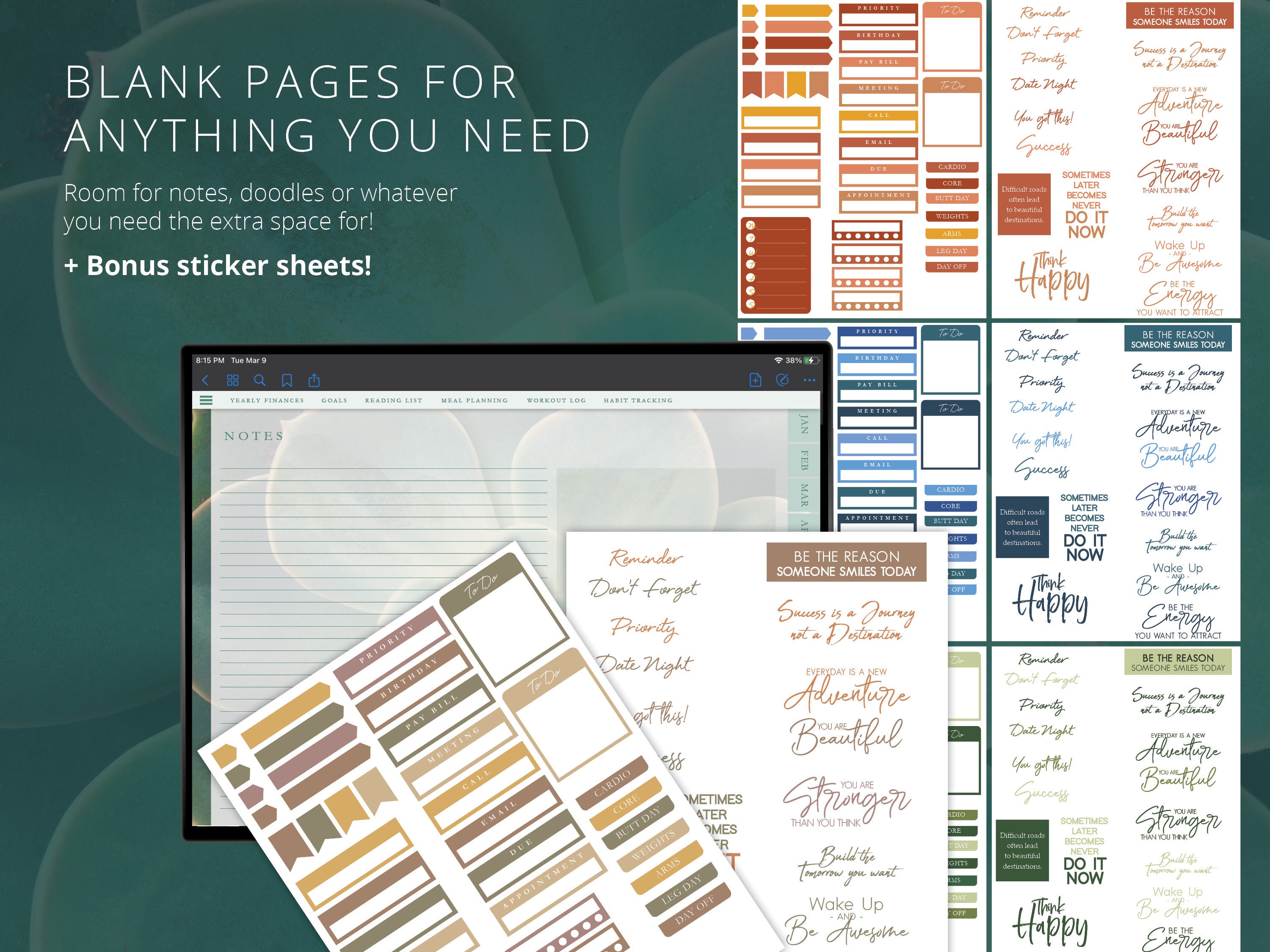 2023 Ultimate Digital Planner: Succulent Dated Planner Notability ...