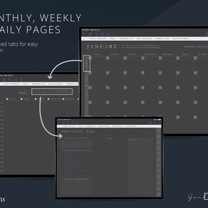 Ultimate Digital Planner, Dark Mode Version | Life Planner, Undated ...