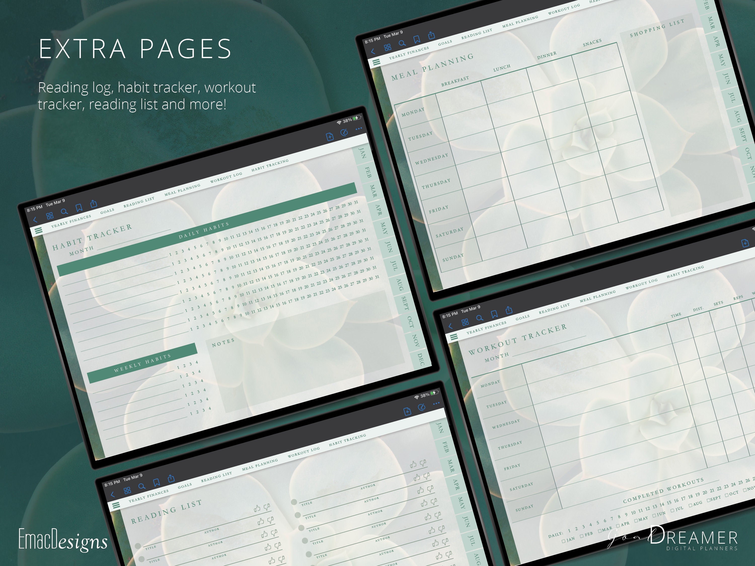 2023 Ultimate Digital Planner: Succulent Dated Planner Notability ...