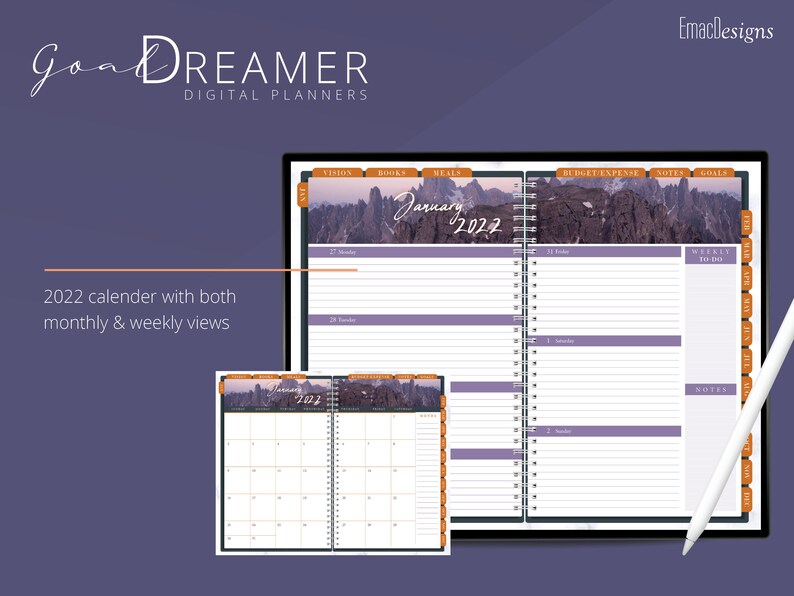 2022 Digital Planner: Mountain Dated Planner Notability - Etsy
