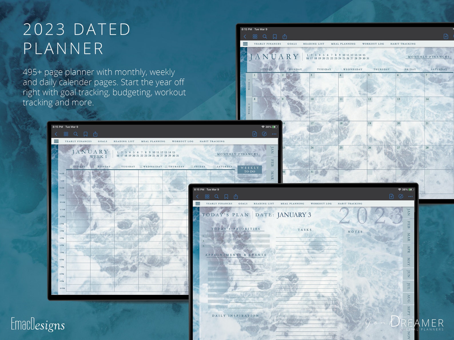 2023 Ultimate Digital Planner: Surf | Dated Planner | Notability ...
