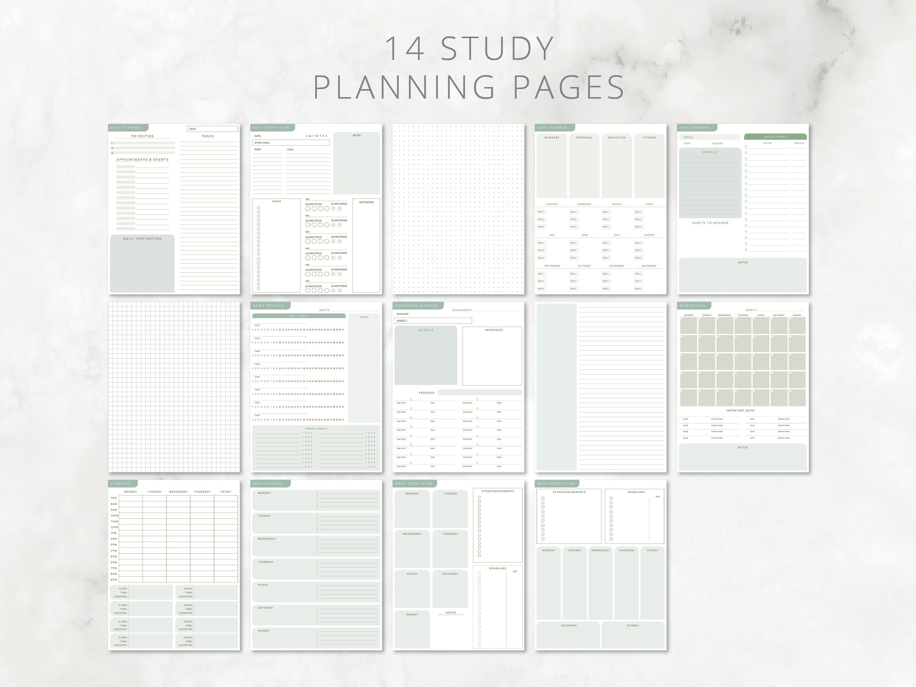 Student Study Guides Printables School Study Guides Yearly - Etsy