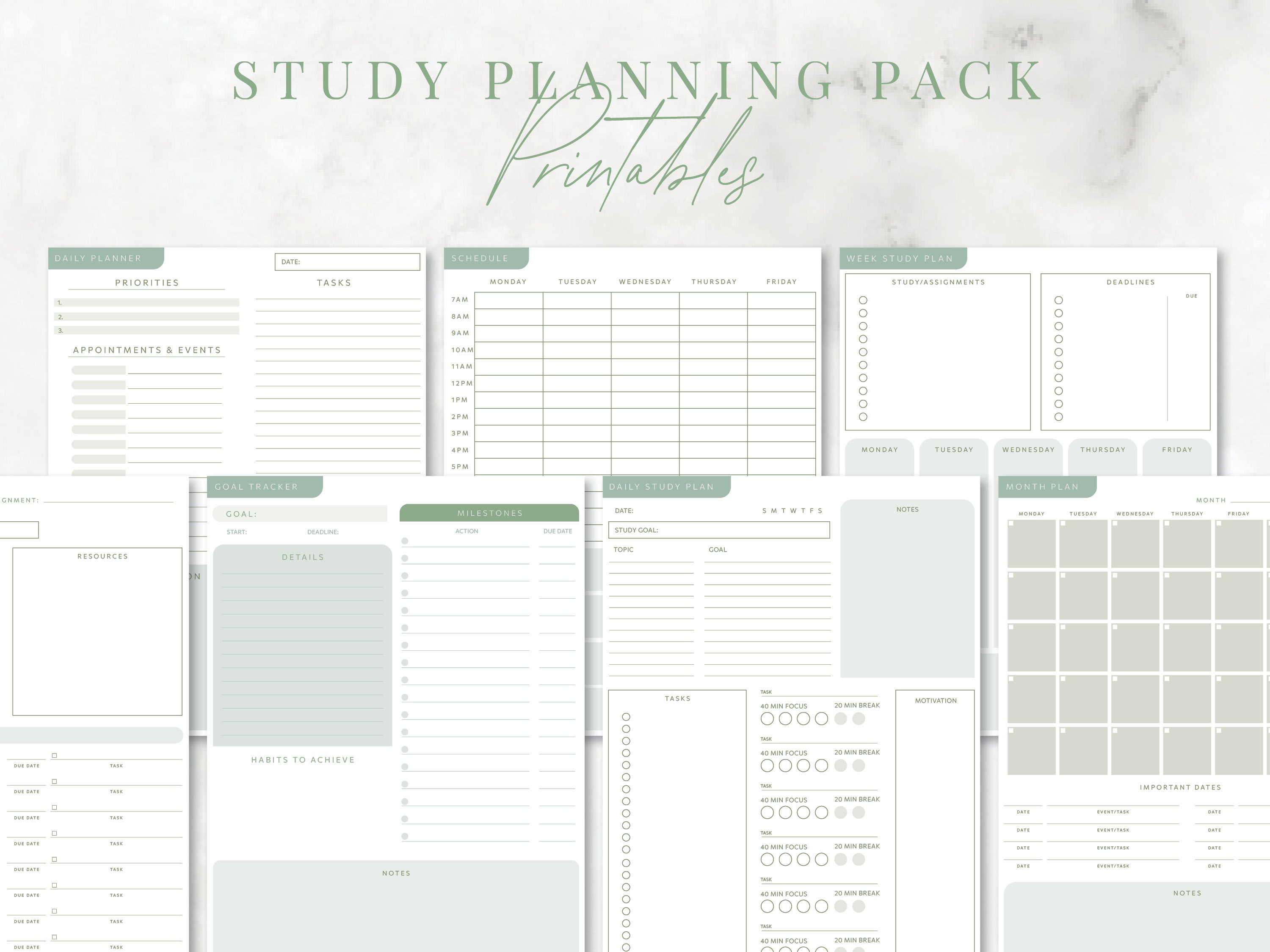 Student Study Guides Printables School Study Guides Yearly - Etsy
