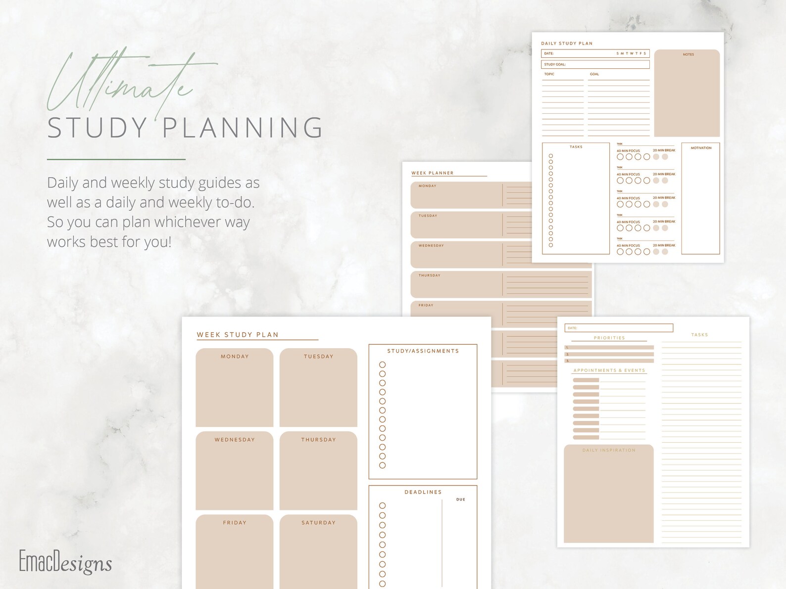 Neutral Digital Notebook | Ultimate Study Guide - Etsy