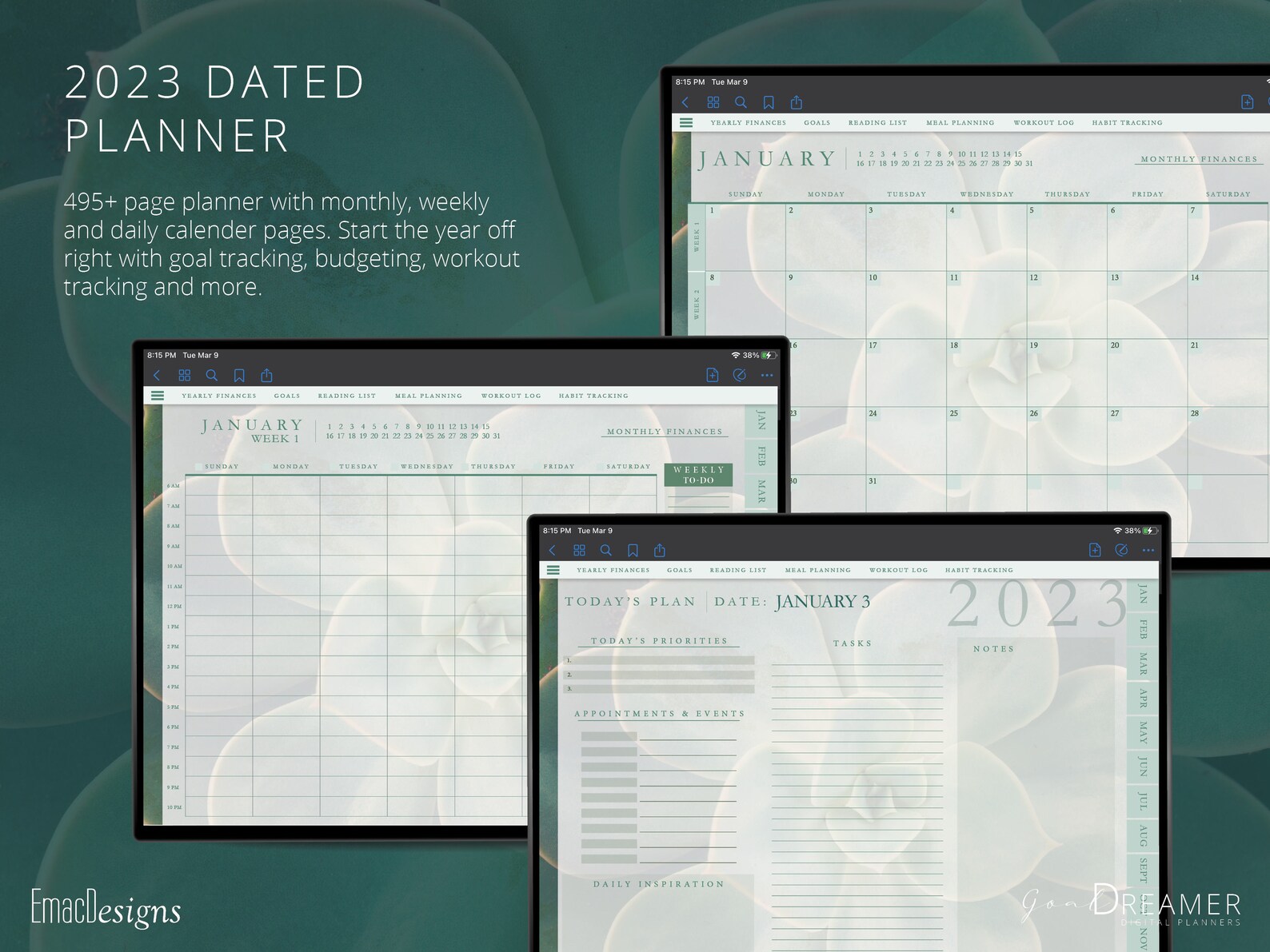 2023 Ultimate Digital Planner: Succulent | Dated Planner | Notability ...