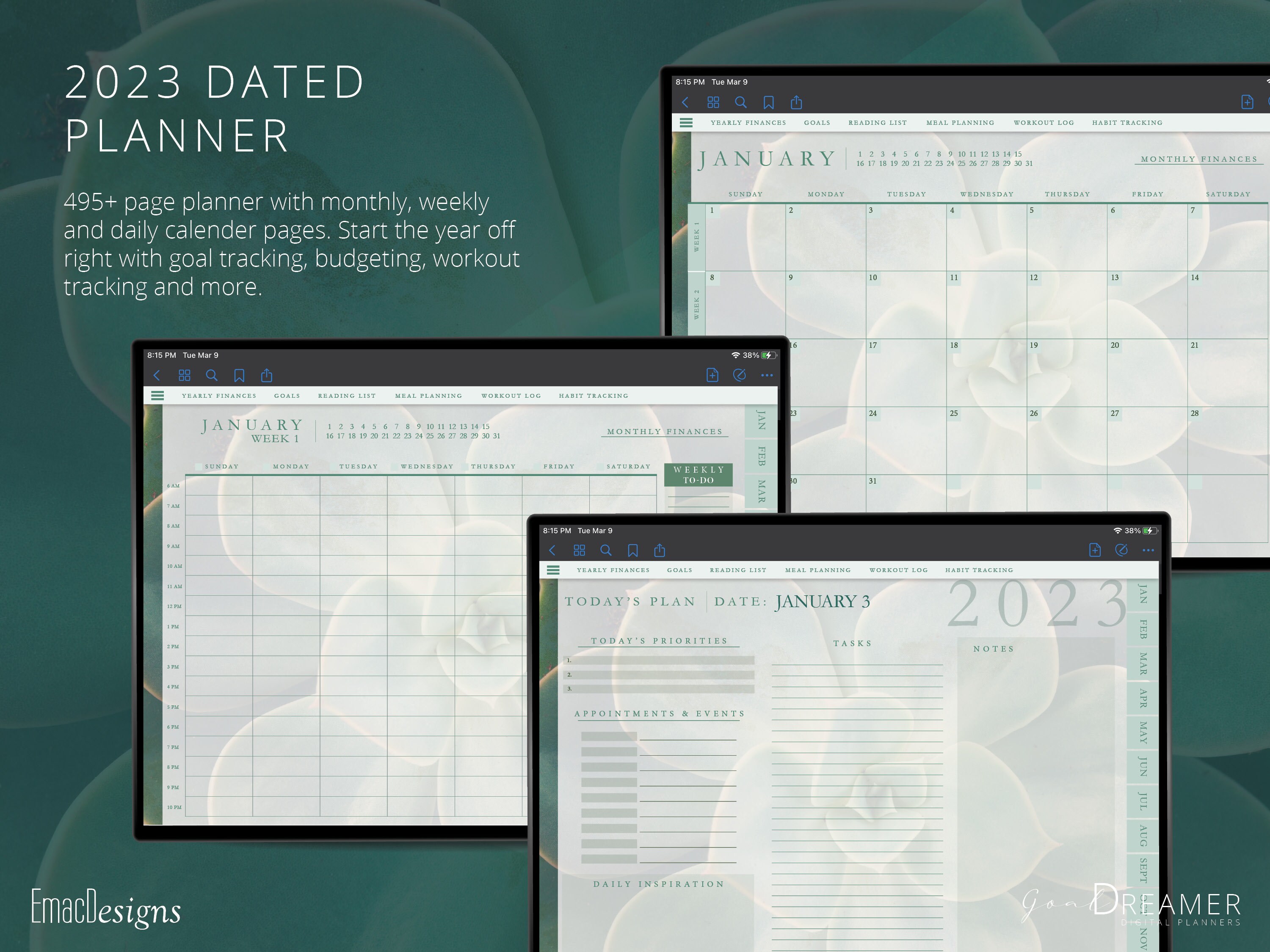 2023 Ultimate Digital Planner: Succulent | Dated Planner | Notability ...