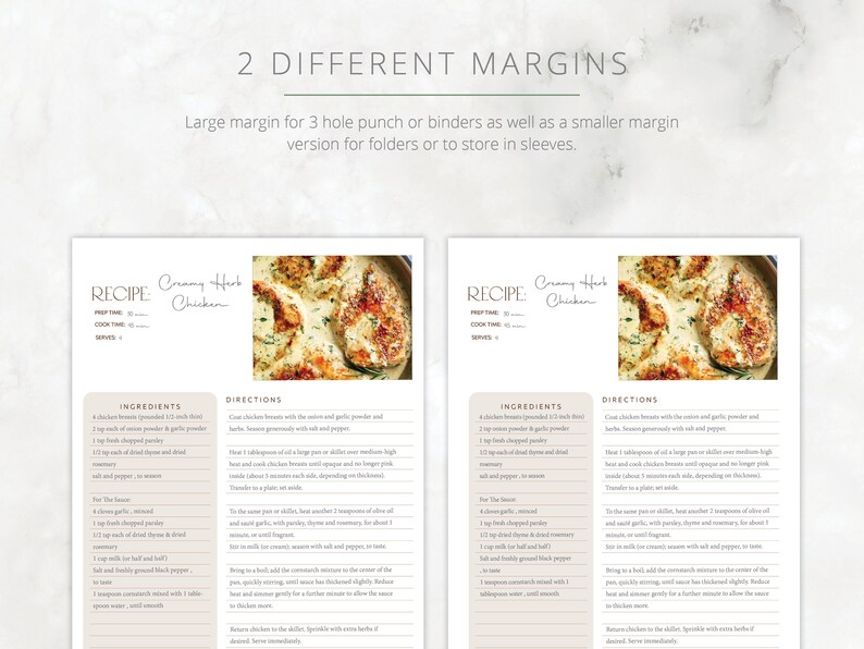 Printable Recipe Book, 8.5x11 Recipe Pages - Etsy