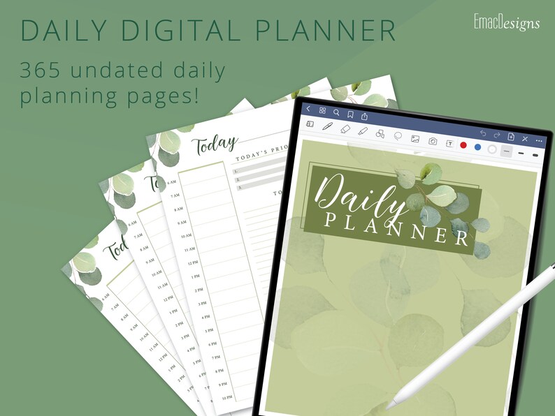 Daily Digital Planner | Undated Goodnotes Planner | Printable Planner ...