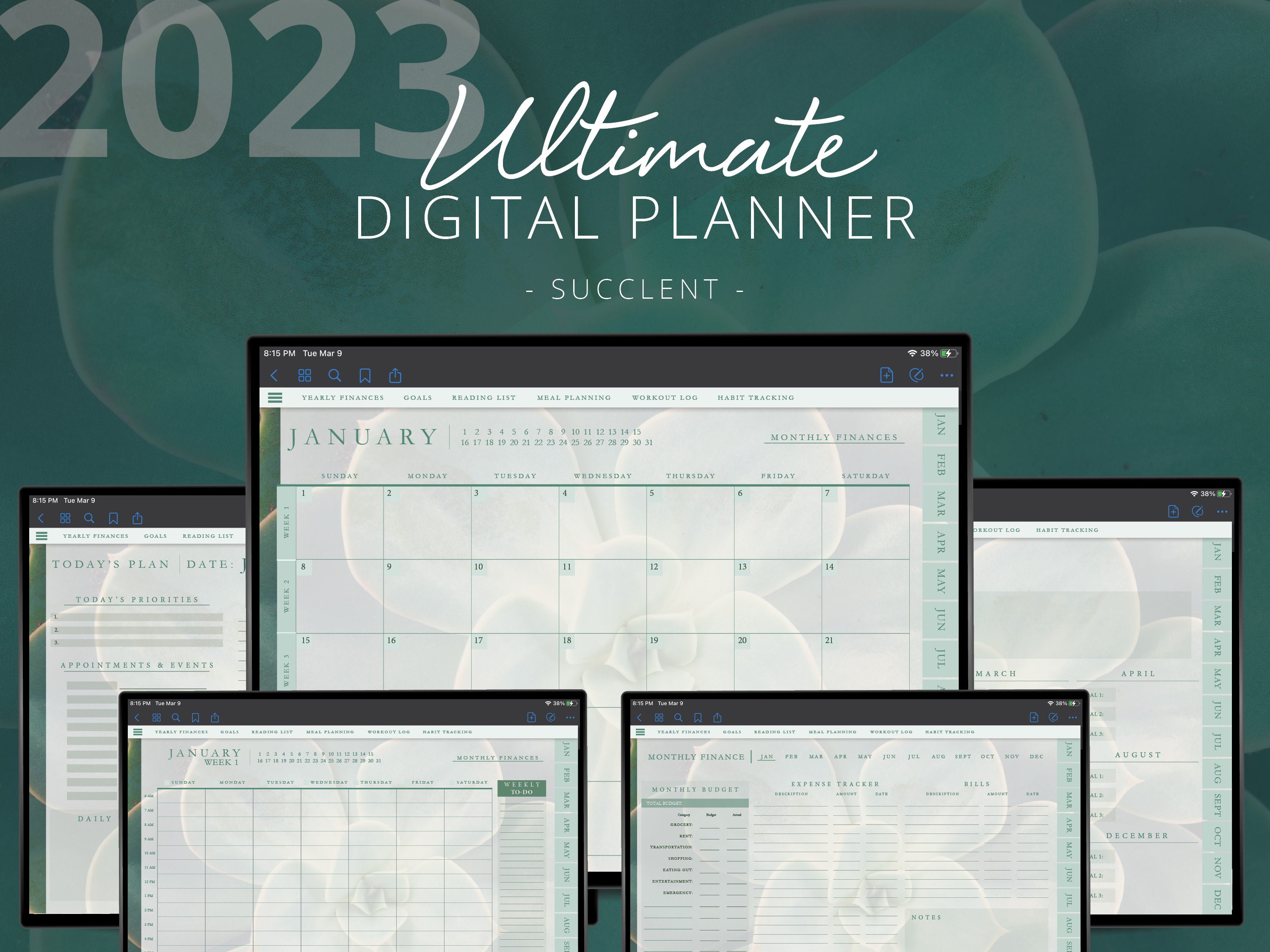 2023 Ultimate Digital Planner: Succulent | Dated Planner | Notability ...