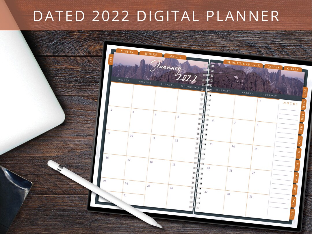 2022 Digital Planner: Mountain Dated Planner Notability - Etsy